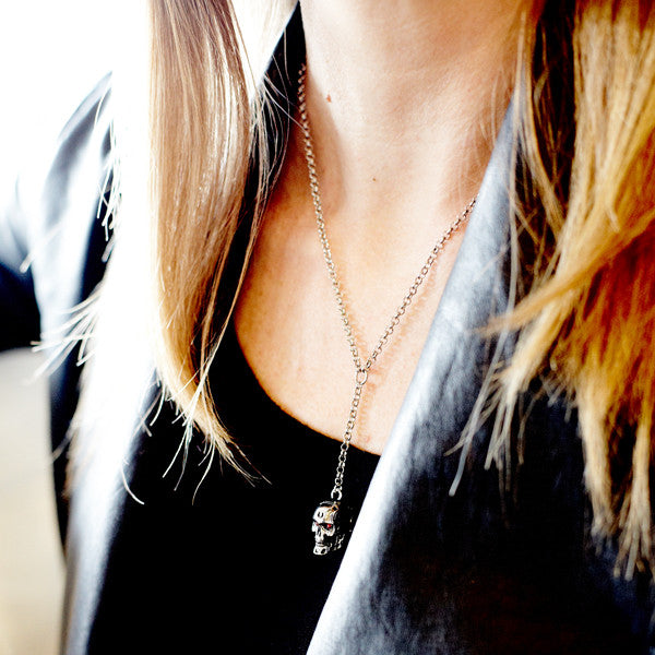 Terminator T-800 Endoskeleton Skull Y-Necklace – museum of robots